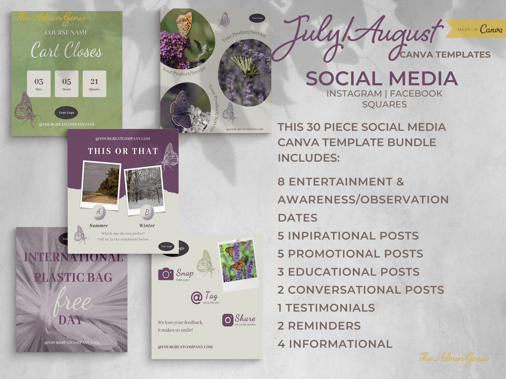 July & August Social Media Package | Digitally Dazzling®