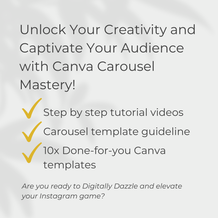 Canva Carousel Mastery | Digitally Dazzling®
